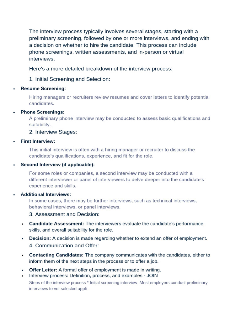 Stages of the Interview Process | PDF