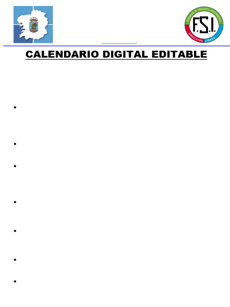 12-22 Calendario Digital Editable | PDF