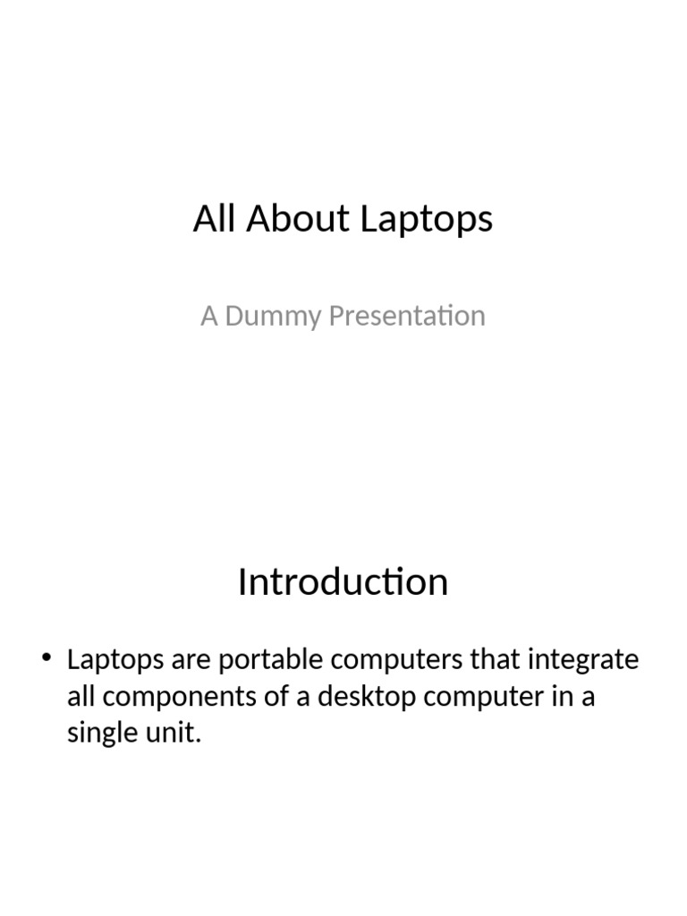 Laptop Presentation | PDF