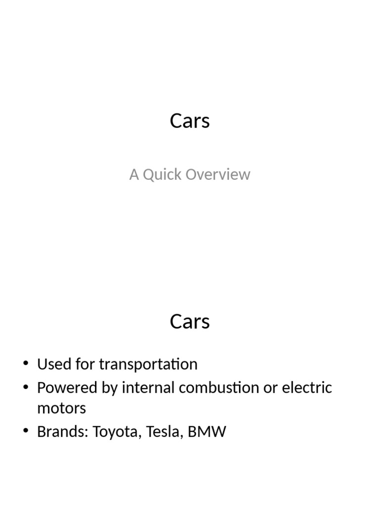 Cars Short | PDF