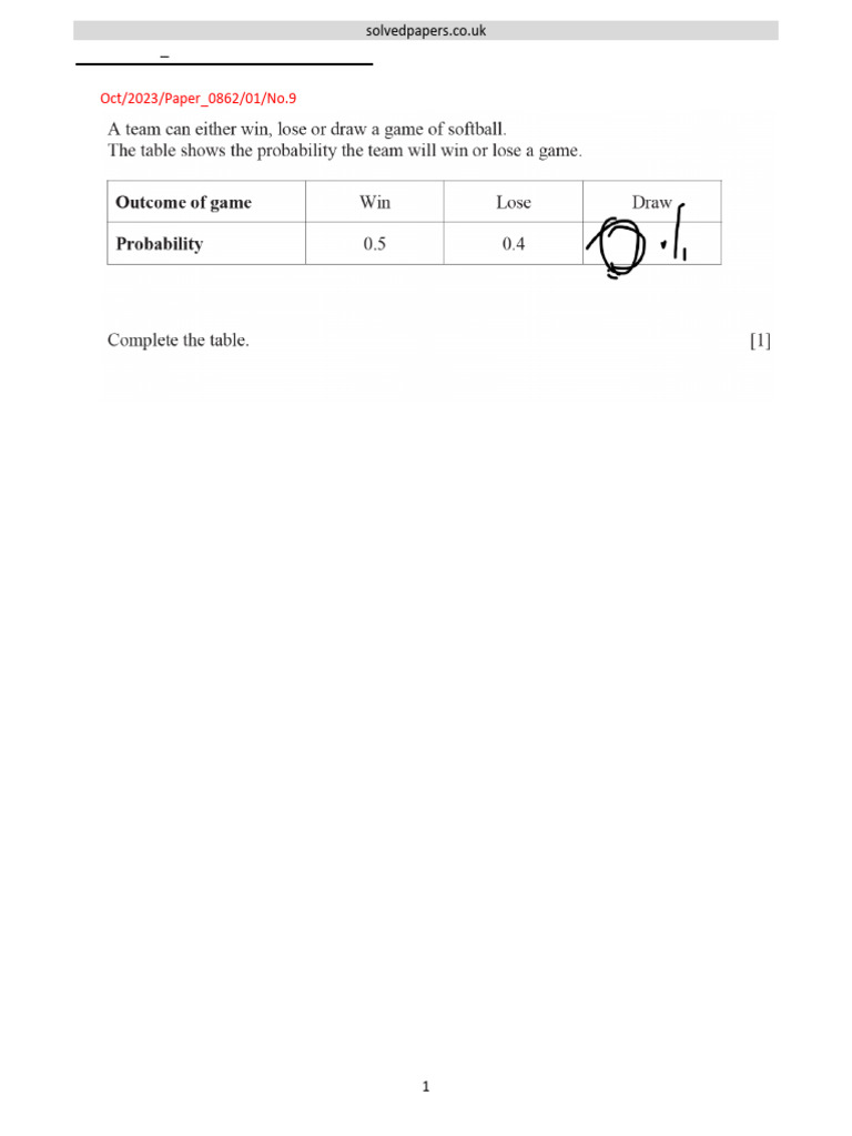 2023 Probability Checkpoint Sec1 Math | PDF