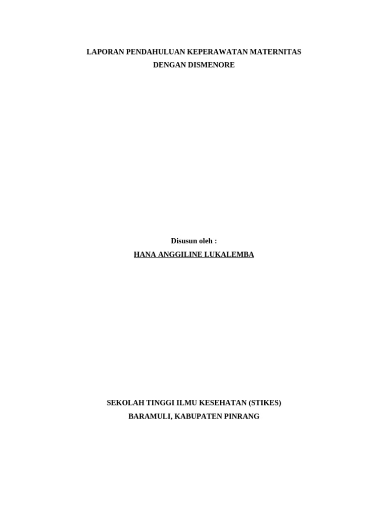 Dismenore: Gejala, Etiologi, dan Klasifikasi | PDF