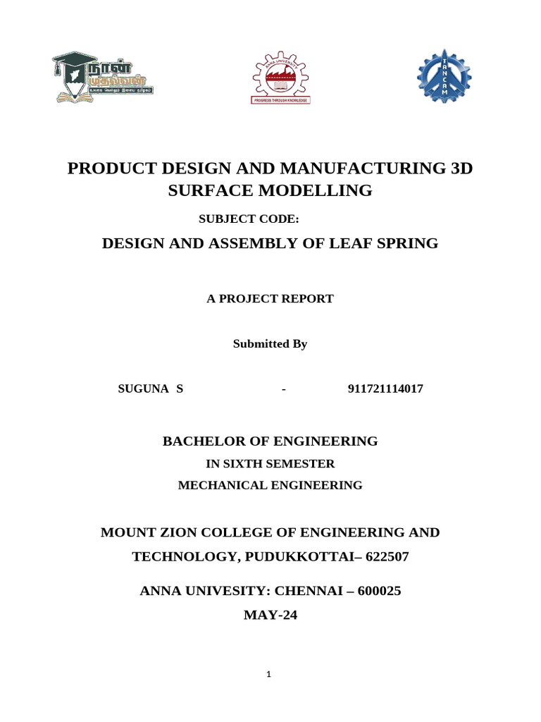 Design and Assembly of Leaf Spring | PDF | Vehicles | Land Vehicles