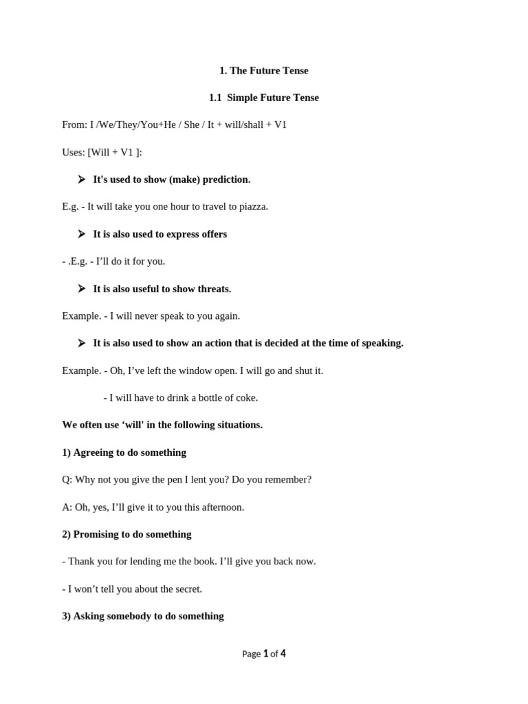 Understanding Future Tenses in English | PDF | Perfect (Grammar ...