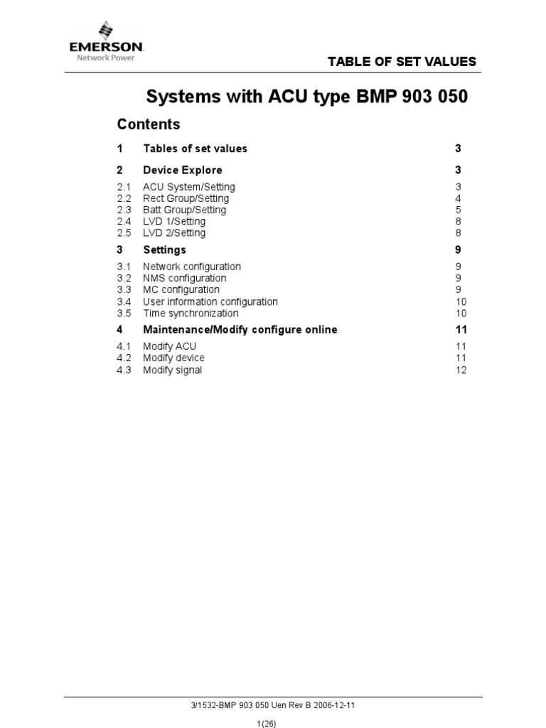 Table of Set Values ACU RevB | PDF | Rectifier | Ip Address
