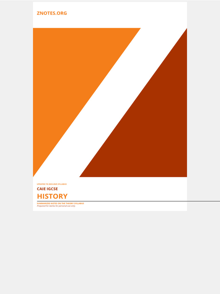 CAIE-IGCSE-History - Core Content (B): The 20th Century | PDF | Treaty ...