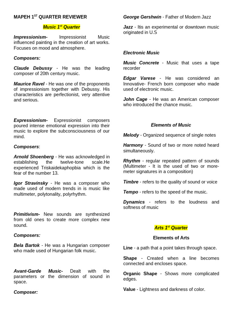 MAPEH 1st Quarter Review Guide | PDF | Alternative Medicine | Strength ...
