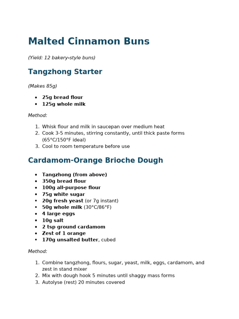 Hani's Cardamom Cinnamon Buns Recipe | PDF | Butter | Breads