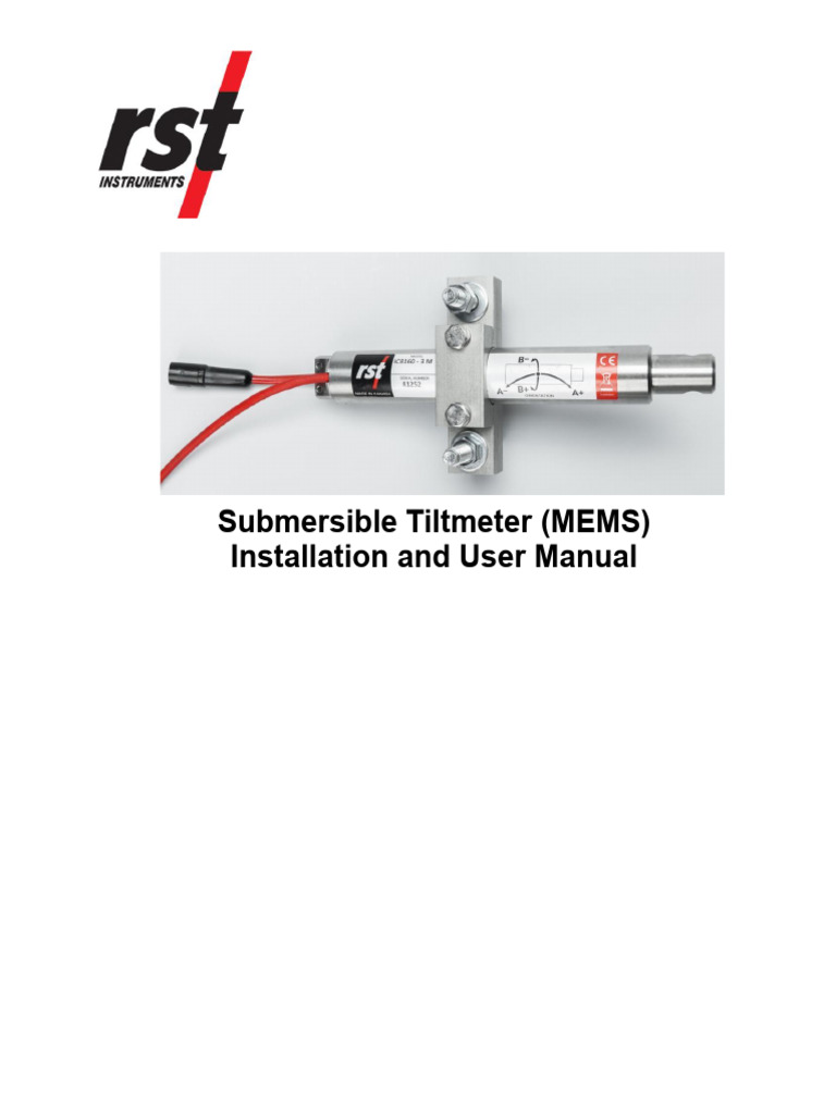 ICM0101B Submersible Tiltmeter MEMS Installation User Manual | PDF | Accelerometer | Rotation