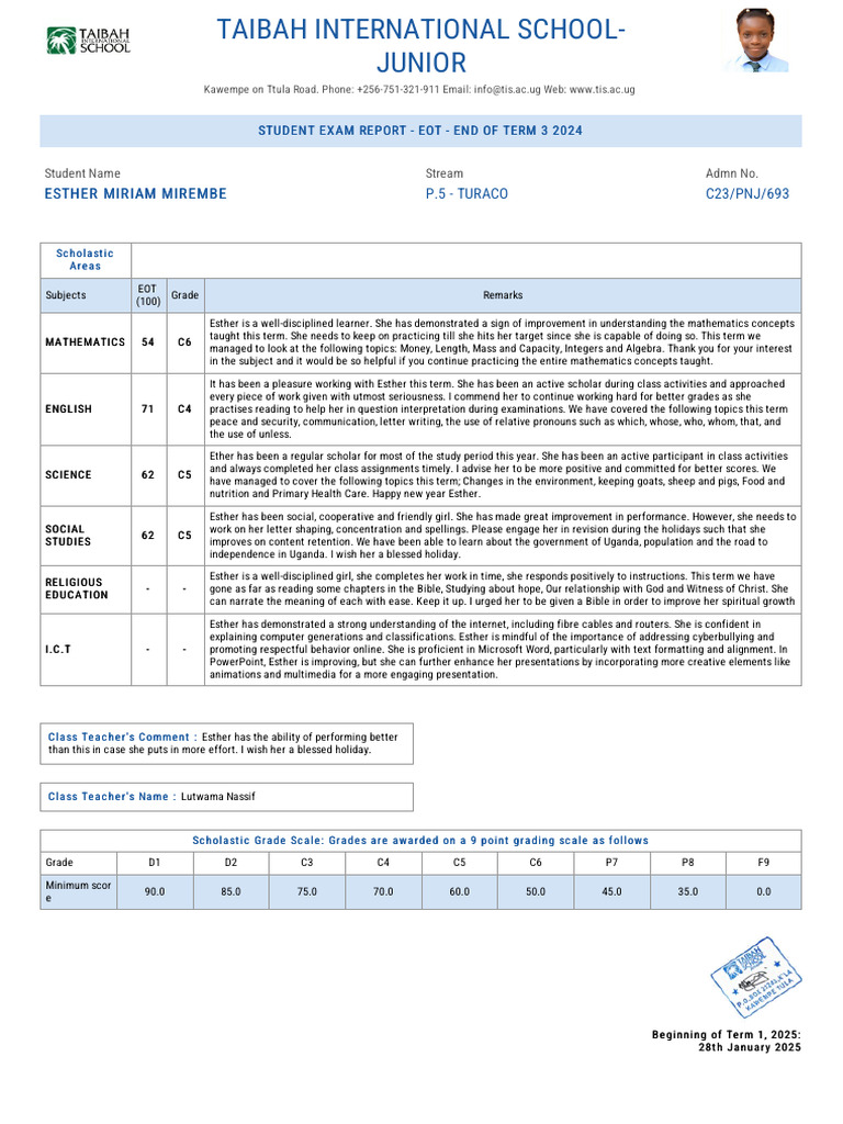 Esther Miriam Mirembe C23 PNJ 693-1 | PDF