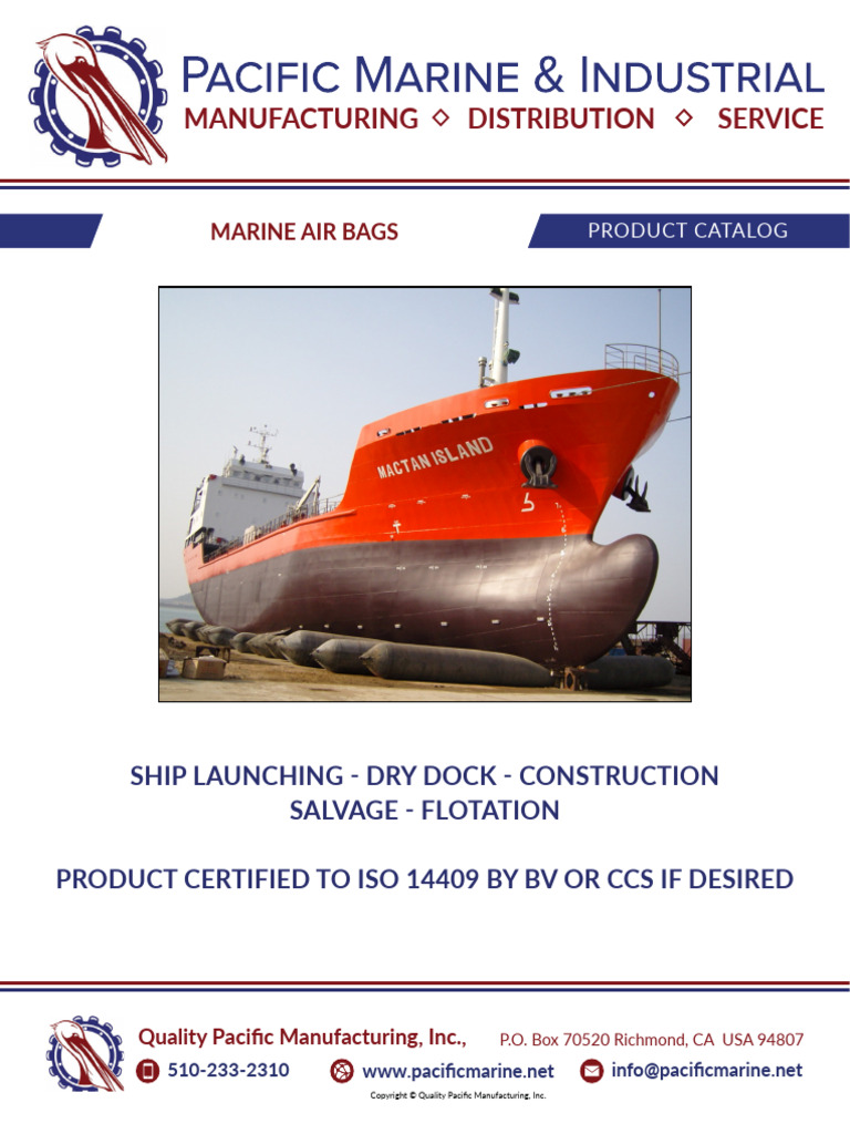 Marine Air Bag Product Catalog Pmic | PDF | Marine Salvage
