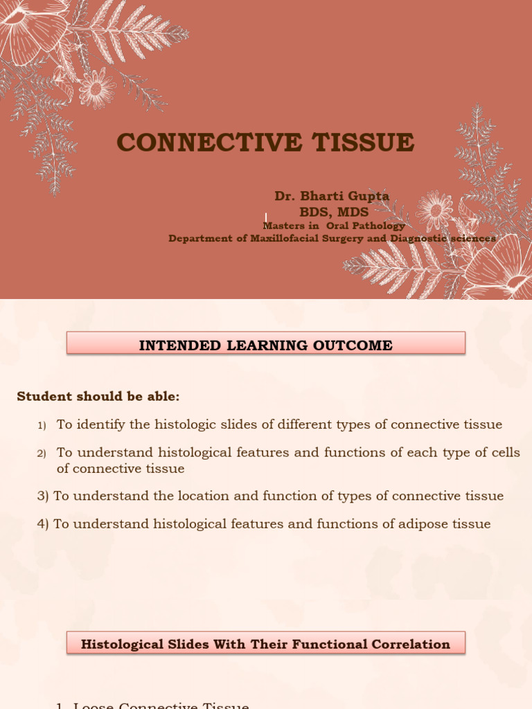 Lab CONNECTIVE TISSUE SLIDE PRESENTATION | PDF | Connective Tissue ...