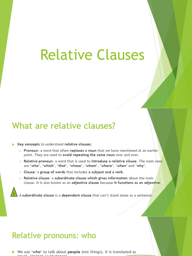Relative clauses 2ºbachillerato | PDF | Linguistic Morphology | Linguistics
