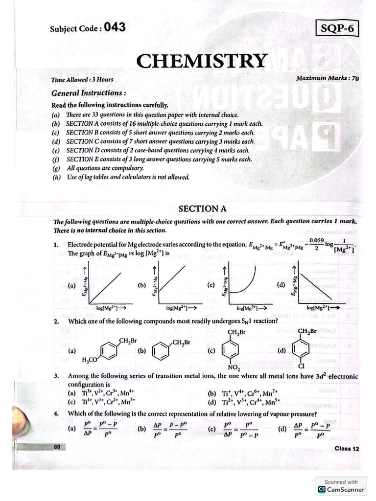 Sample 6 QP Chem 2025 | PDF