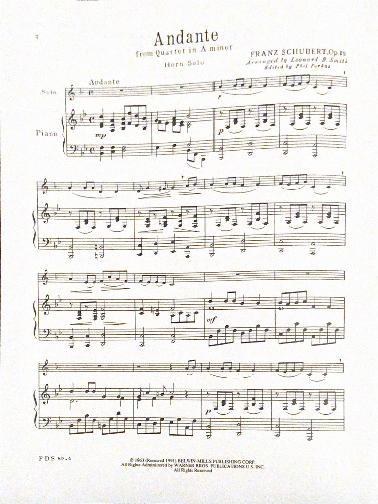 F. Schubert - Andante (Piano) | PDF