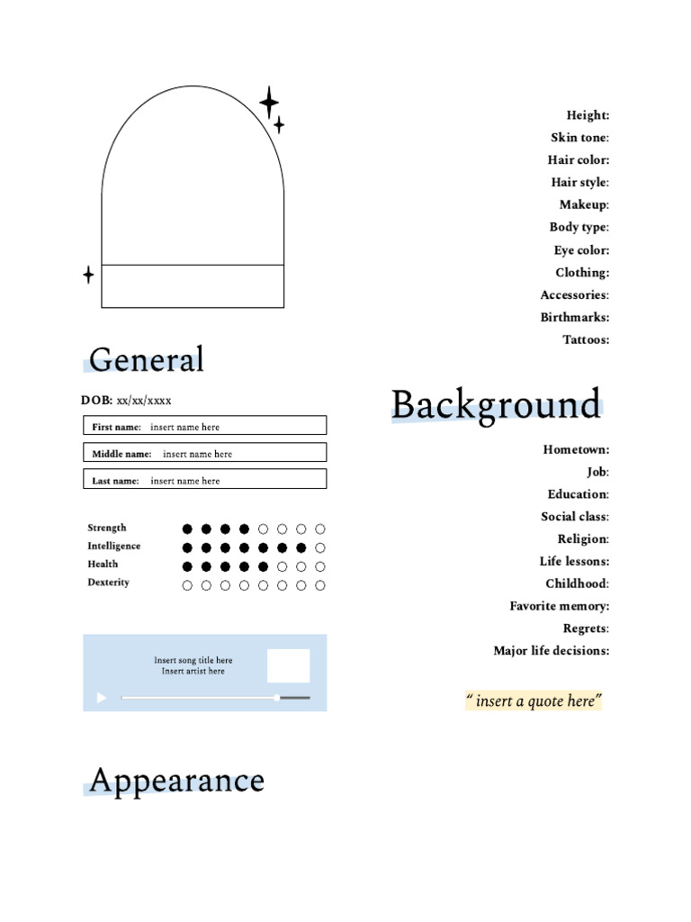OC Info Template | PDF