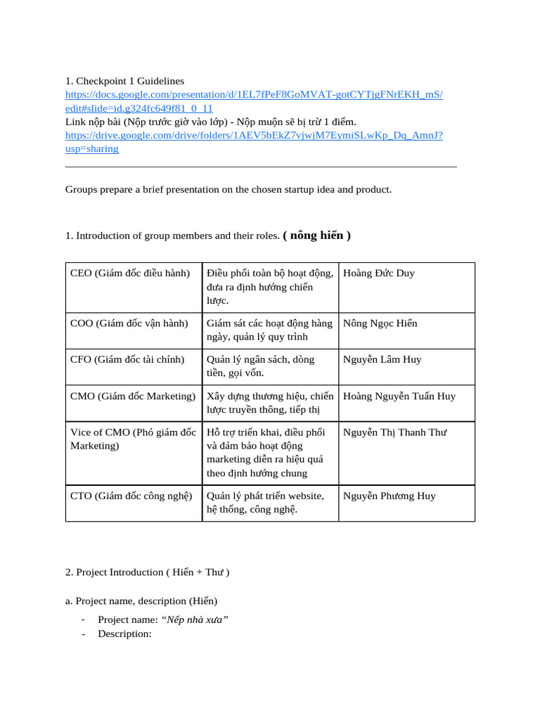 Checkpoint 1 Exe101 GRP 2 | PDF