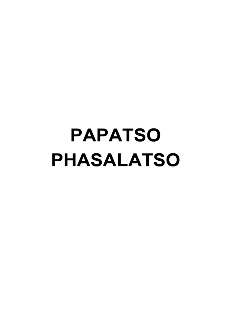 Papatso Le Phasalatso | PDF