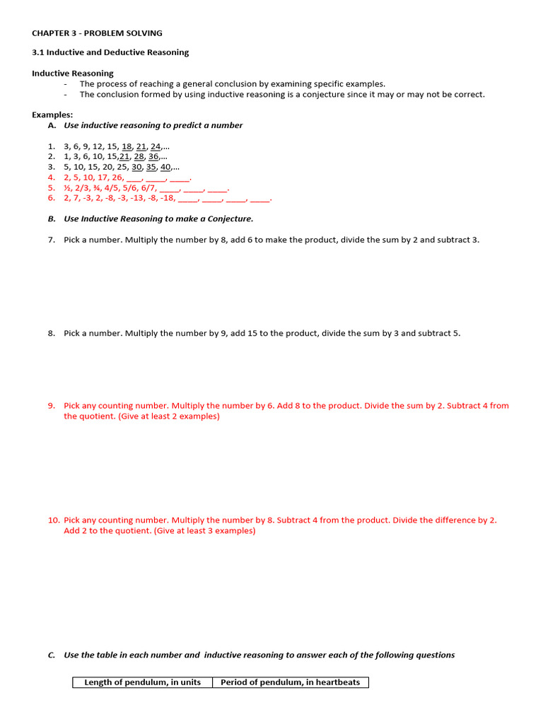 3.1 Inductive and Deductive Reasoning | PDF | Logic | Mathematics