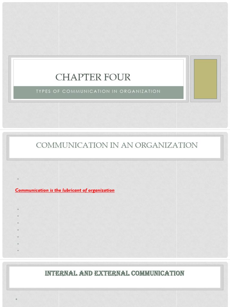 Chapter Four Types of Communication in An Organziation | PDF ...