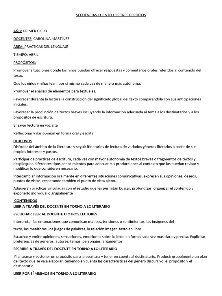 Los Tres Cerditos | PDF | Escritura | Comunicación humana