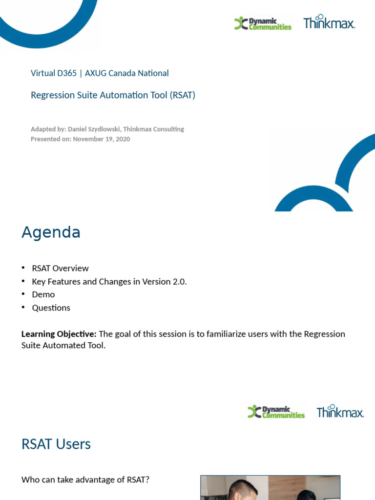 RSAT Overview for D365 Users | PDF | Software Testing | Microsoft Excel