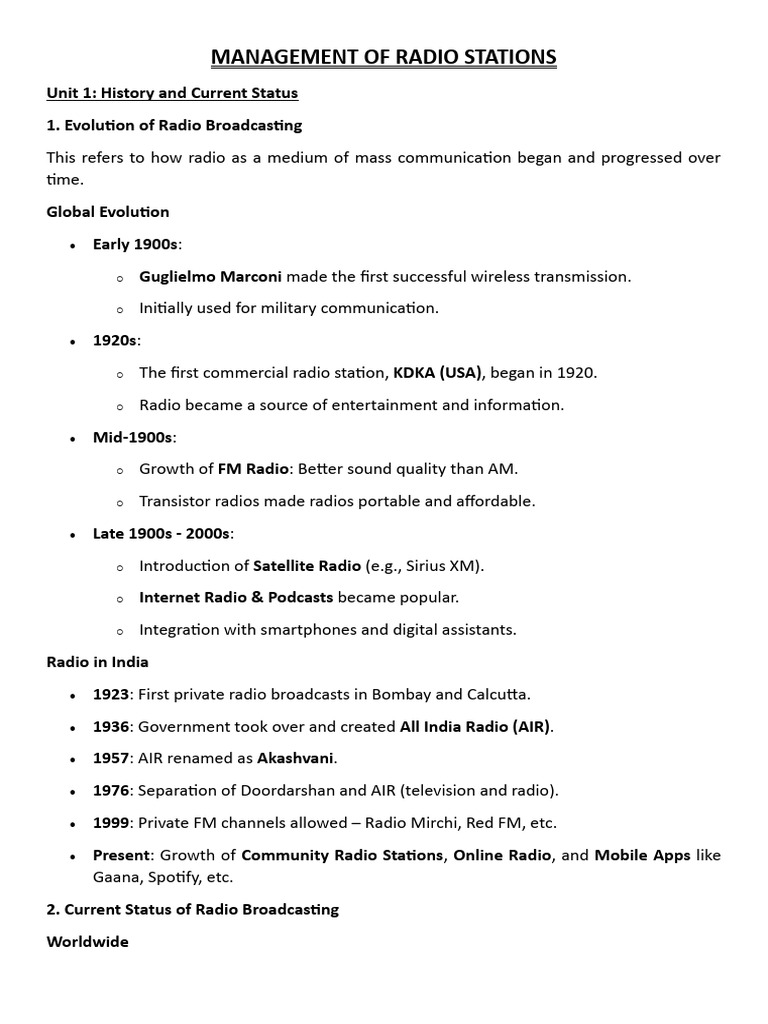 Radio Station Management Essentials | PDF | Advertising | Radio ...