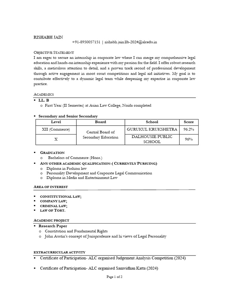 Rishabh CV | PDF