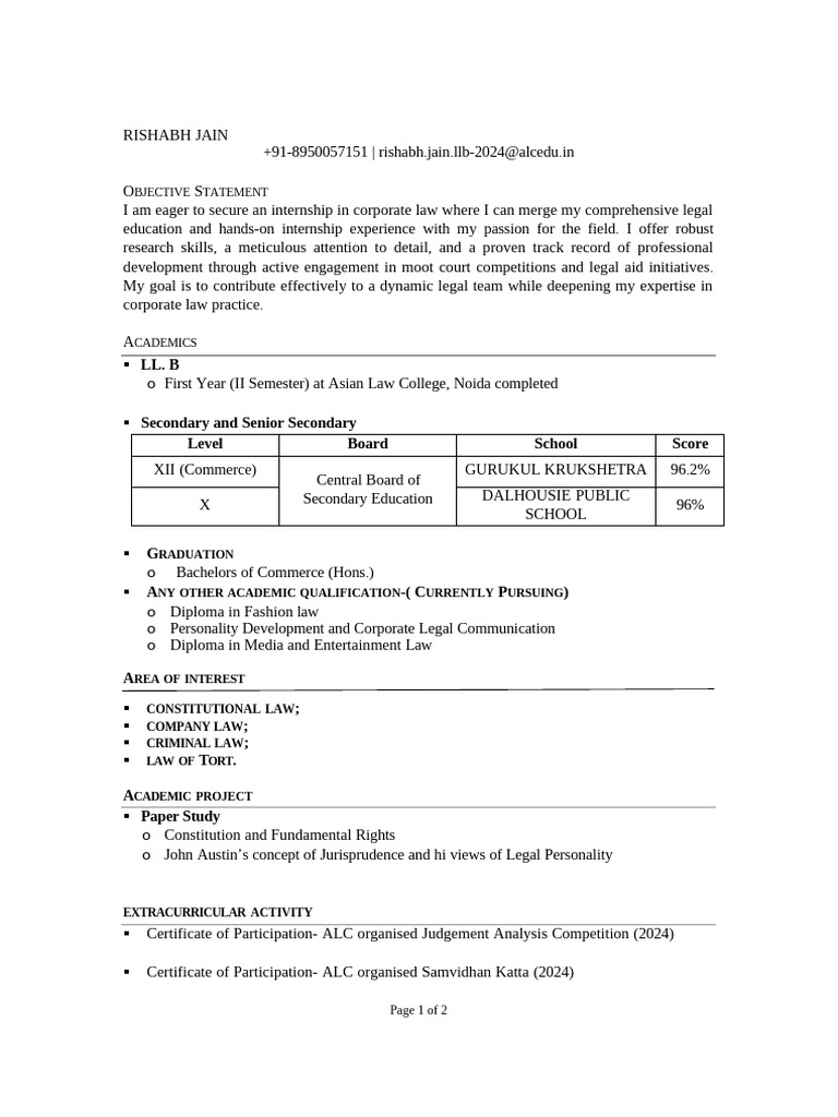 Rishabh Cv | PDF