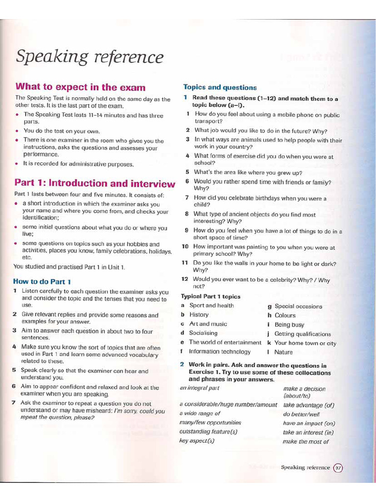 Speaking Reference | PDF