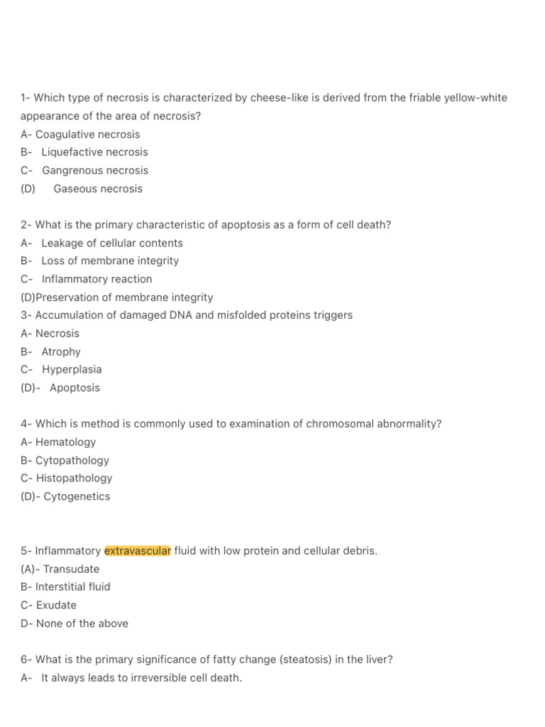 1 Which Type of Necrosis Is Characterized by Cheese Like Is Derived ...