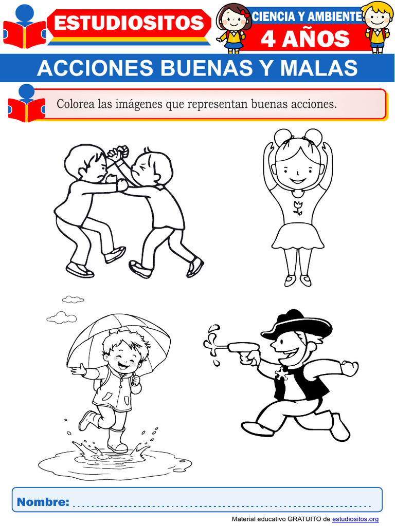Acciones Buenas y Malas para Ninos de Cuatro Anos | PDF