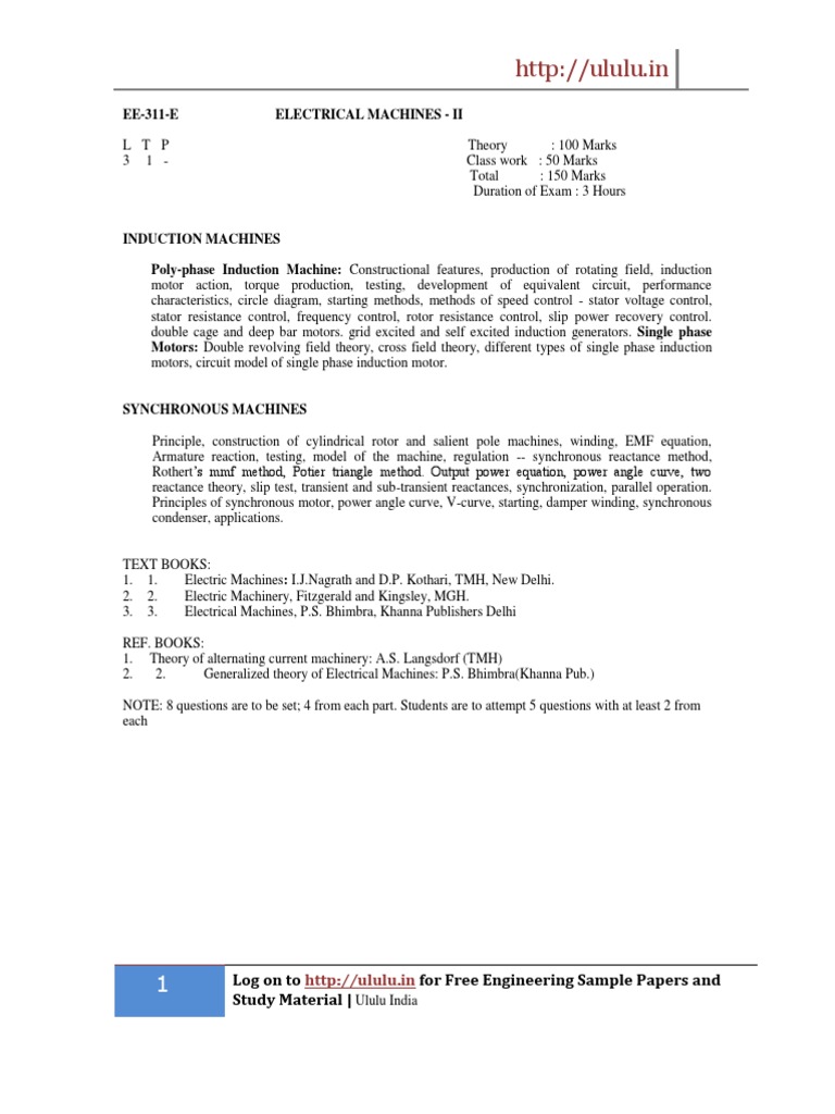 MDU B.tech Electrical Engineering 5th Sem Syllabus | PDF | Amplifier ...