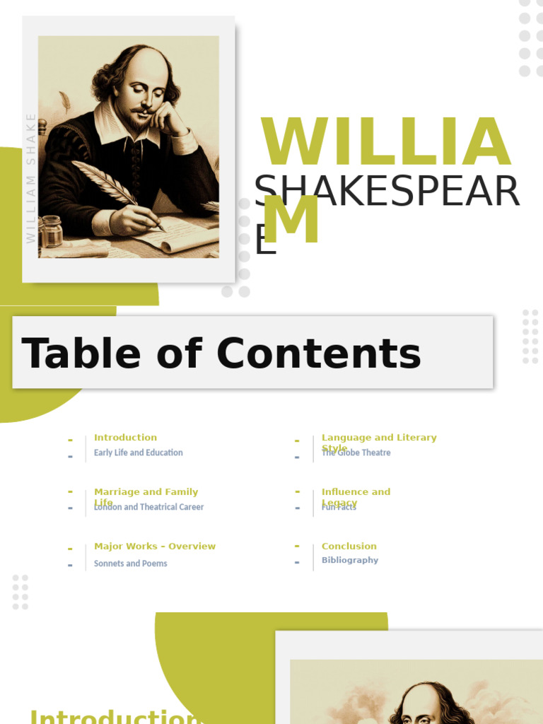 William Shakespeare PPT Eng Class XI B | PDF | William Shakespeare ...