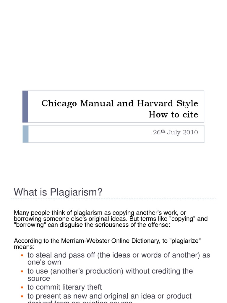 Chicago Manual and Harvard Style | PDF | Citation | Plagiarism