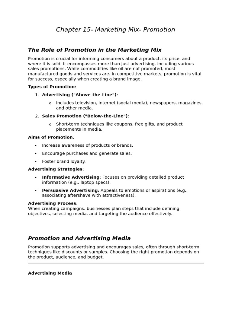 Marketing Mix: Promotion Strategies Explained | PDF | Advertising ...