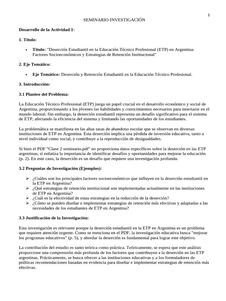 Seminario TP3 | PDF | Institución | Desarrollo economico