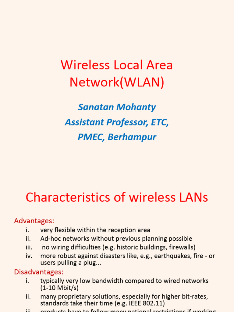Wireless Local Area Network (WLAN) | PDF | Ieee 802.11 | Computer Network