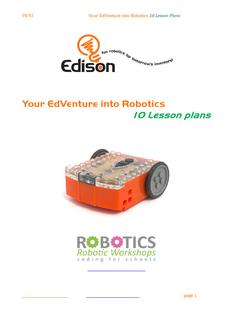 Your EdVenture Into Robotics 10 Lesson Plans | PDF | Robot | Robotics