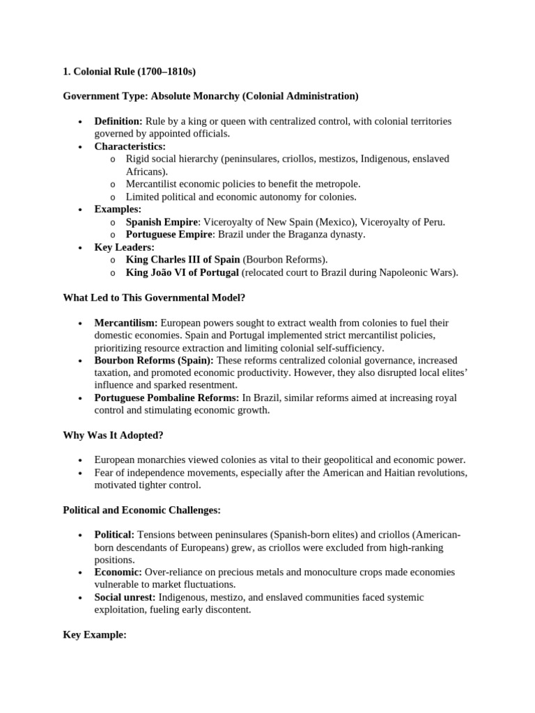 Latin American Gov Outline 1 | PDF | Political Science