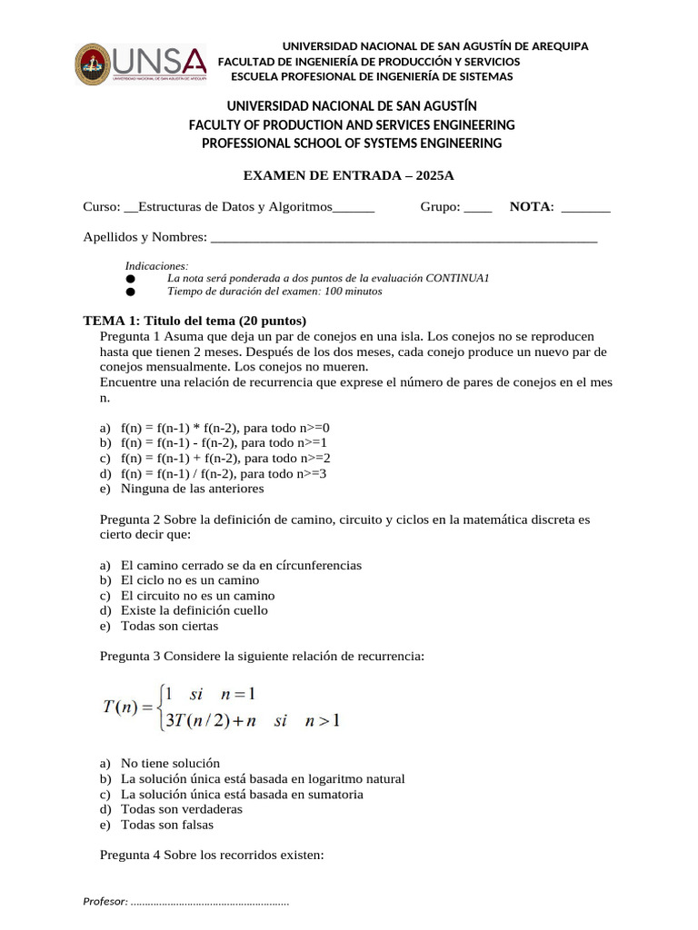 EXAMEN de ENTRADA 2023B Estructuras de Datos y Algoritmos - ENUNCIADO | PDF | Java (lenguaje de ...