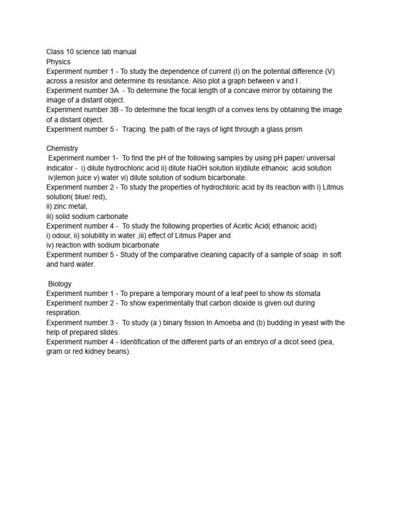 Class 10 Practical | PDF