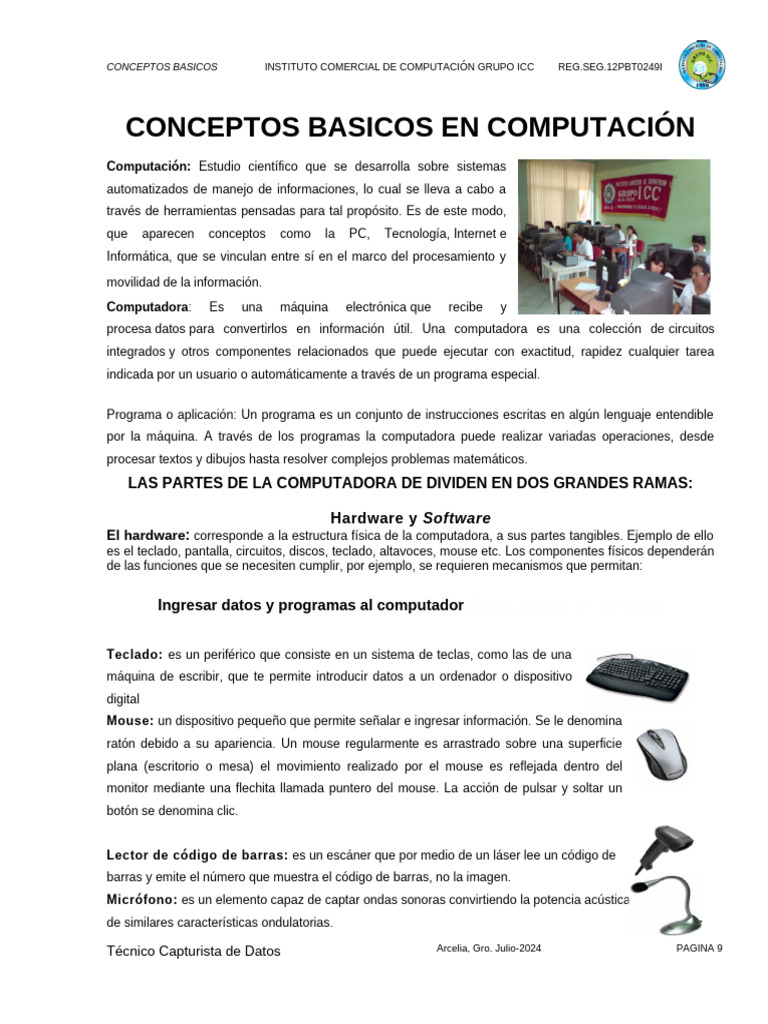 Conceptos Basicos | PDF | Periférico | Hardware de la computadora