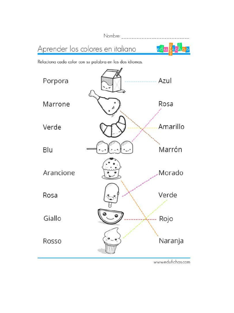 Días de La Semana, Colores y Números en Italiano | PDF