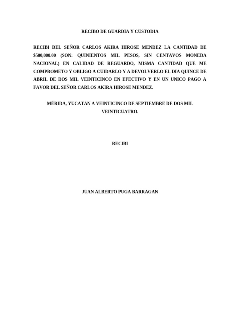 Recibo de Resguardo Puga Barragan | PDF
