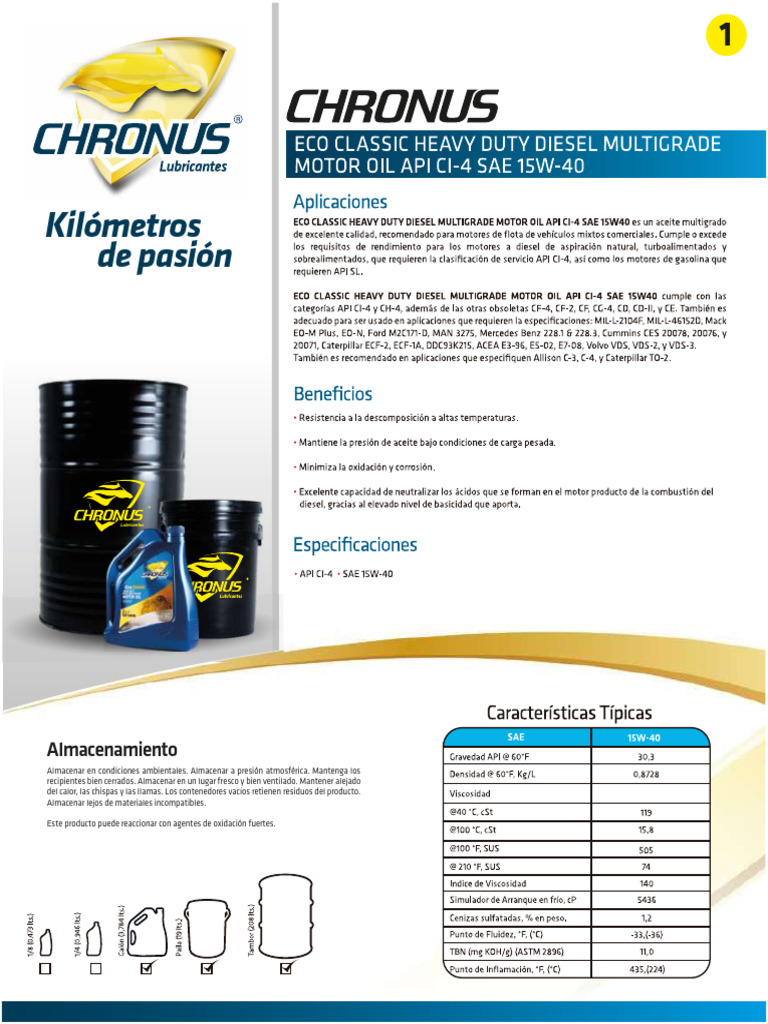 Api Ci-4 15W 40 Diesel | PDF