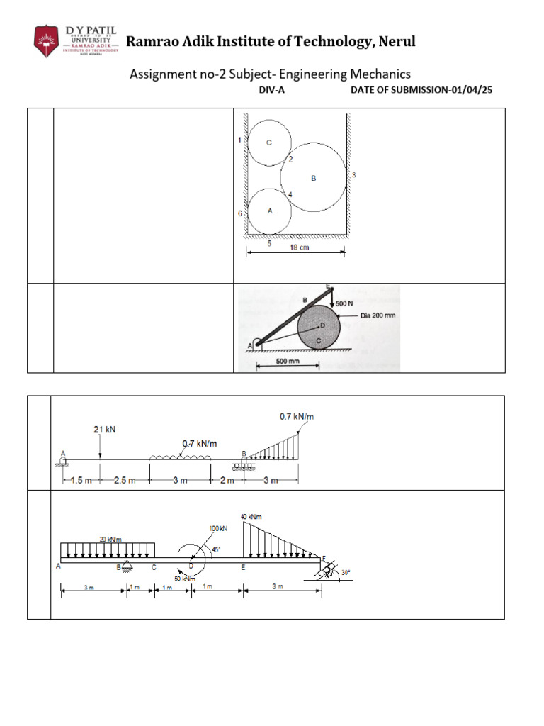 Em - Assignment No-2 - 01 - 04 - 2025 | PDF | Force | Friction