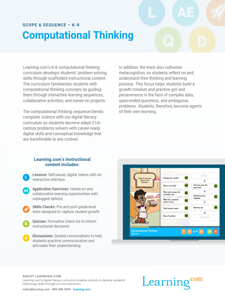 Computational Thinking Curriculum Scope and Sequence | PDF | Algorithms | Thought