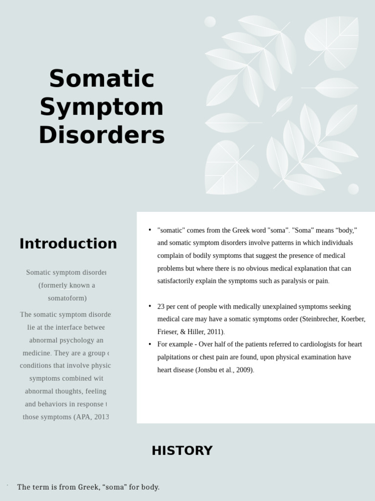 Understanding Somatic Symptom Disorders | PDF | Mental Disorder | Anxiety