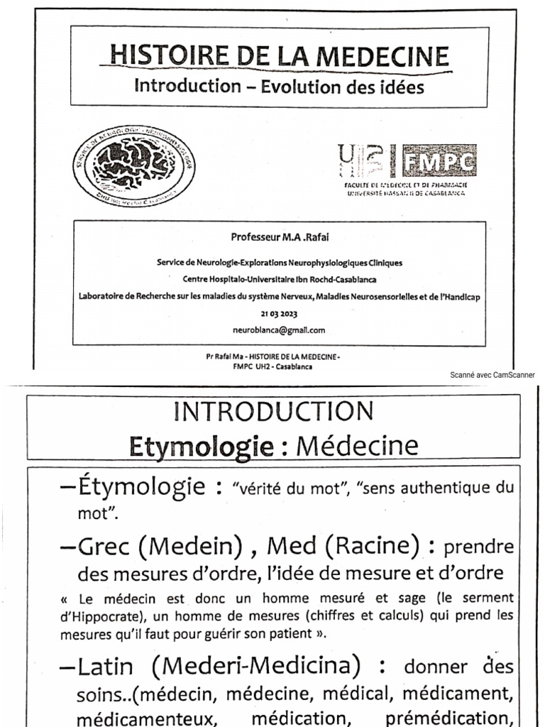 Histoire de La Médecine - Diapos | PDF